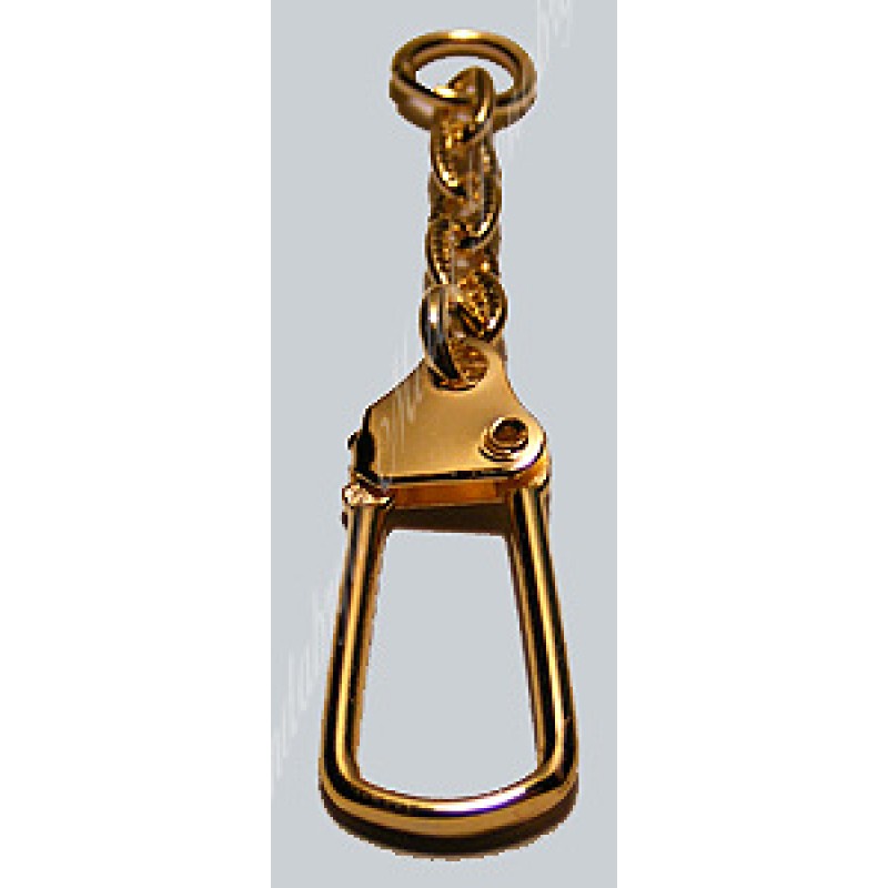 Mini-Size Clip Key-Chain, 10x50mm, gold-plated